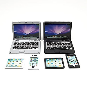 SXFSE Dollhouse Decoration Accessories, 6 Pack 1/12 1/6 Dollhouse Miniature Scene Model Mini Laptop Tablet and Smart Phone Scene Model (Multicolored)