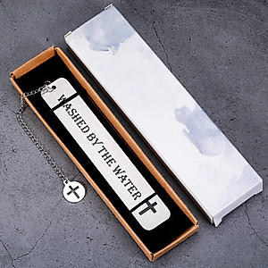 Omnitotimuse Baptism Gifts for Girl Boys Bookmark Gift First Communion Christening Godson Goddaughter Godchild Baby Adult Women Men Friends Catholic Religious Bookmarks, Silver