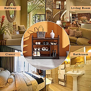 Vagusicc Shoe Rack, 4-Tier Wood Shoe Organizer, Shoe Shelf with Boots Storage 32.5 '', Sturdy Shoe Organizer, for Hallway Front Door, Entryway, Closet, Dorm Room, Industrial