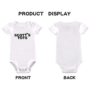 SiYooca Scott's Tots Cute Bodysuit Infant Rompers Unisex Baby Short Sleeve Onesie D blue 3 Months