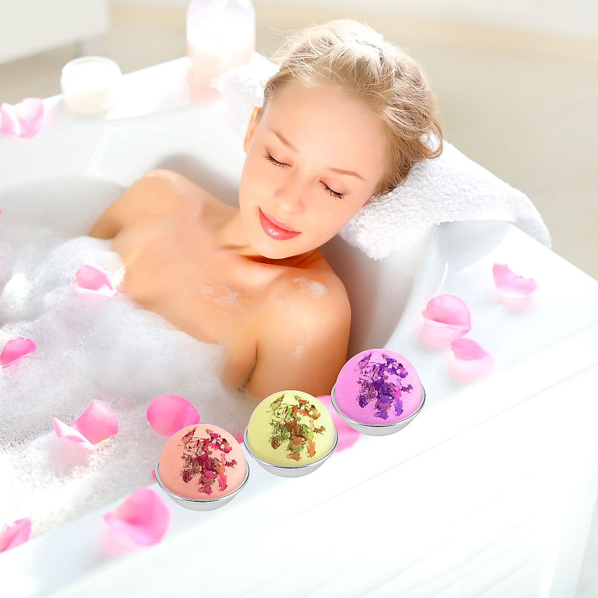 40PCS- Bath Bomb Mold Kit, 20 Set Soap Mold & Bath Bombs Press for DIY Making Supplies