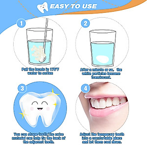 200 Pcs Fake Teeth for Missing Teeth Replacement Repair Kit Tooth Veneer Crown Tooth Replacement it Yourself Front Teeth Dental Veneer with Thermal Beads for Holiday Cosplay