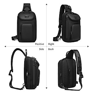 OZUKO Sling Backpack Sling Bag Crossbody Backpack Shoulder Casual Daypack Rucksack for Men (Black1)