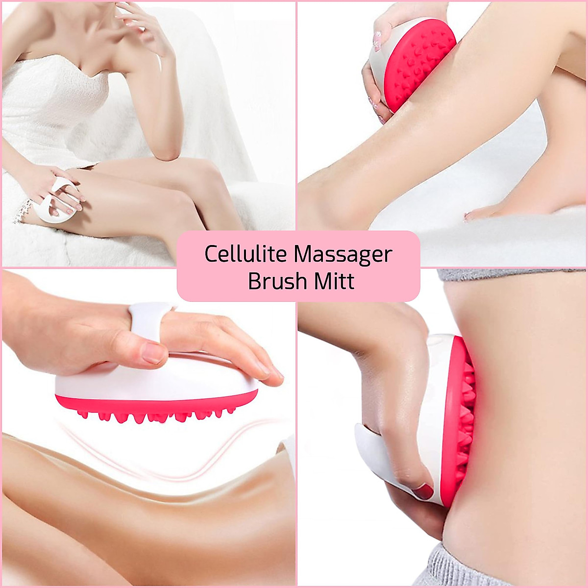 Andlane Anti Cellulite Massager – Cellulite Remover Brush Mitt and Roller - Body Shower Scrubber Exfoliator - Use with Cream & Oils