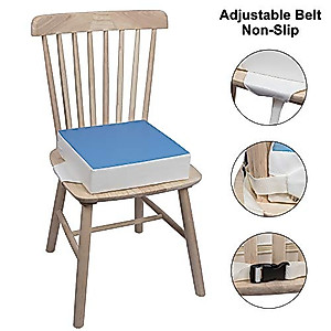 Toddler Booster Seat for Dining Table, Waterproof PU Washable Thick Toddler Dining Booster Seat, Kids Booster Seat for Dining Table with 2 Adjustable Straps Safety Buckle