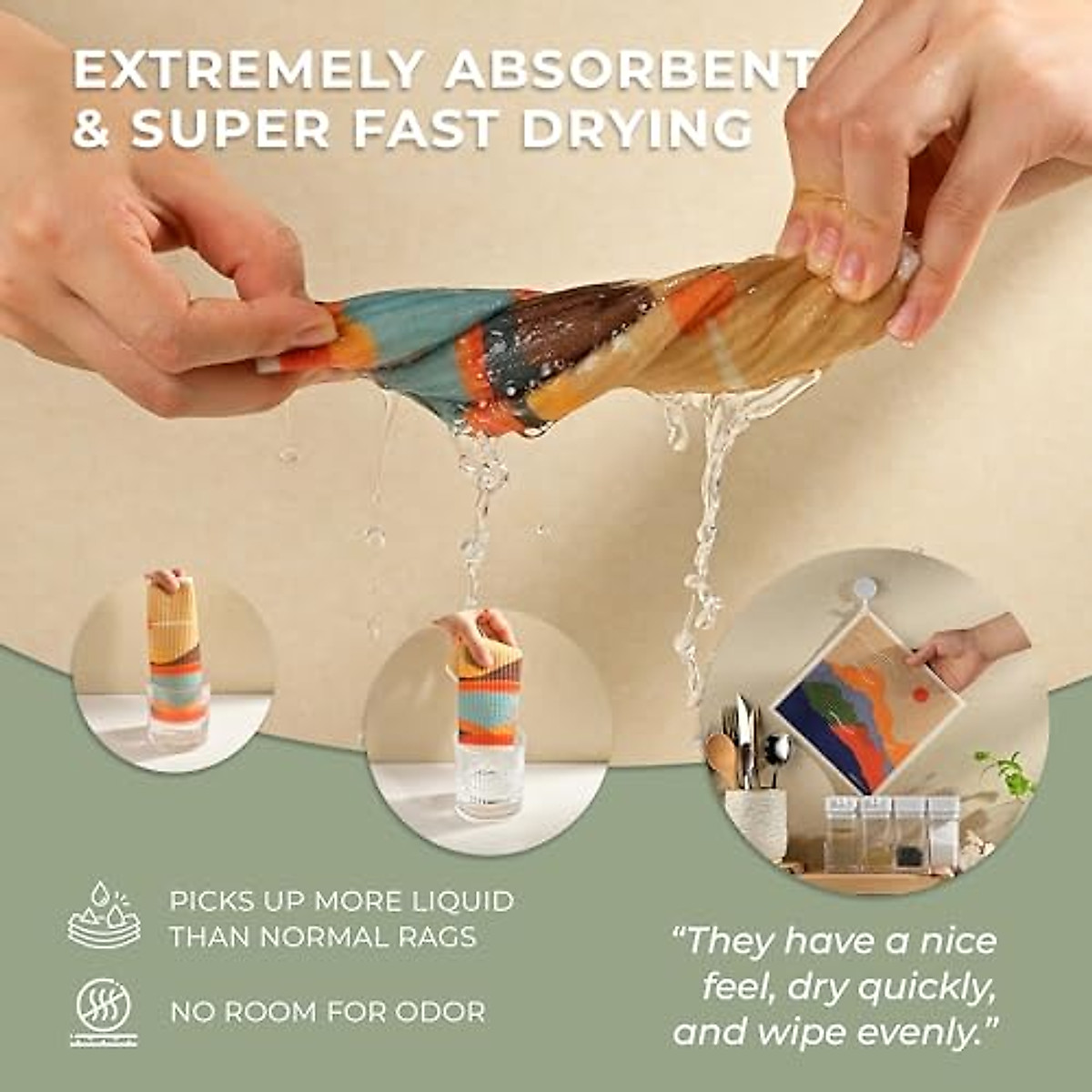 MaisoNovo Reusable Paper Towels Washable - Abiquiu Pack of 4