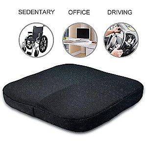 BAUBUY Cojín de Asiento Comfort Wheelchair Seat Cushion Ergonomic Multifunctional Portable Washable Pad Anti Slip for Adults for Pressure Relief