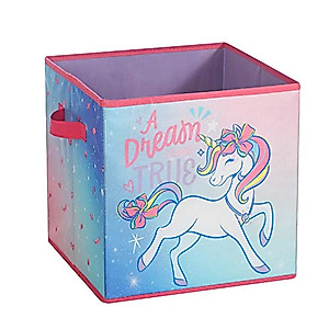 Idea Nuova Nickelodeon JoJo Siwa Collapsible LED Light Up Toy Storage Cubes, 2 Pack, 11.5"