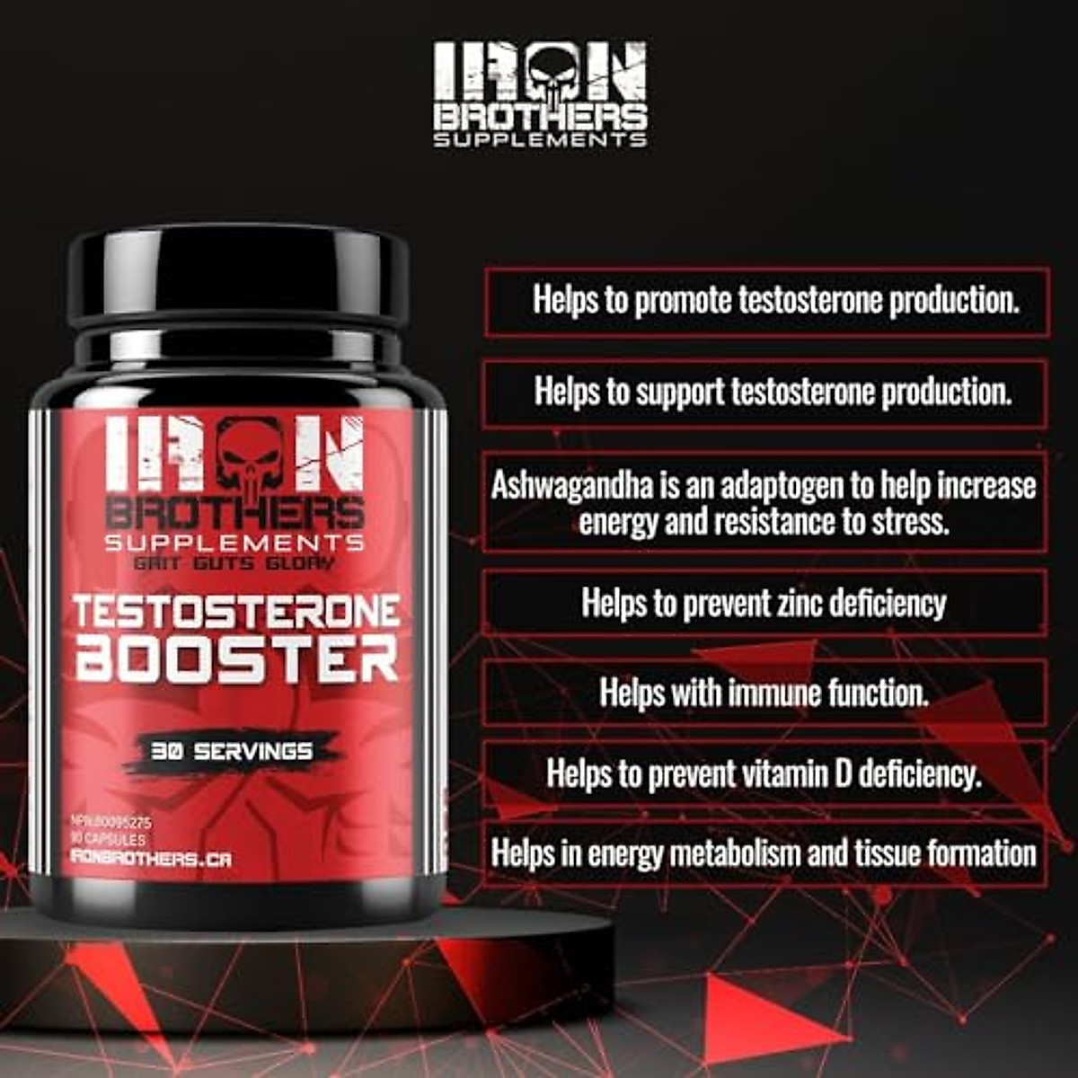 Testosterone Booster for Men - Estrogen Blocker - Supplement Natural Energy, Strength & Stamina - Lean Muscle Growth - Promotes Fat Loss - Increase Male Performance (2 Bottles)