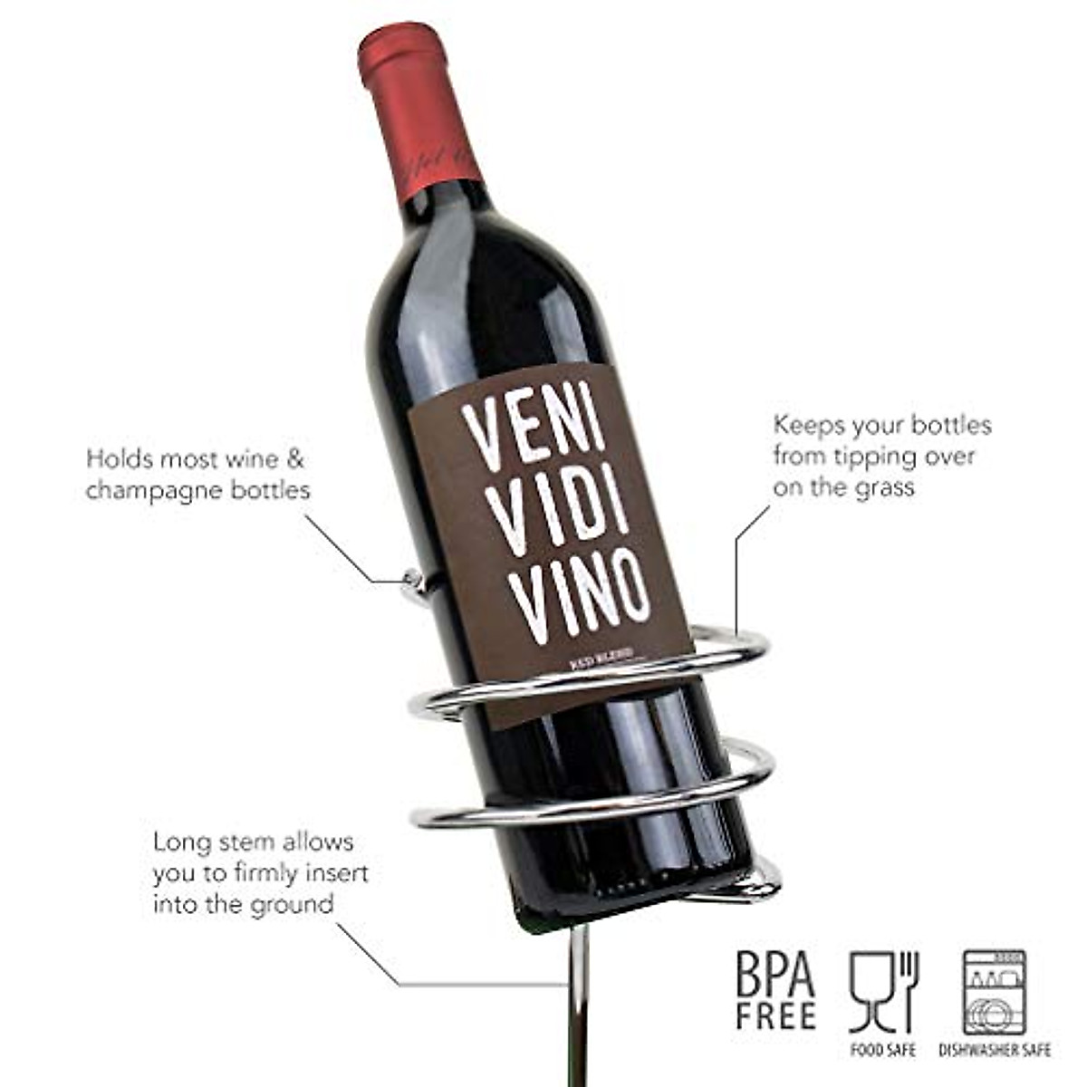 Tovolo 205300C Wine Bottle Holder, One, Chrome