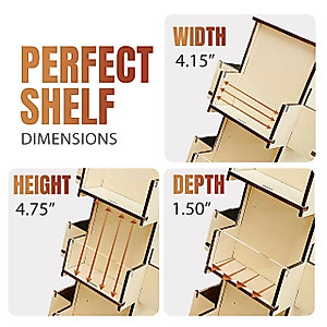 Rotating Display Stand, 3 Tier Wooden Organizer, 4-Sided Display Rack, 360 degree Spinning Multi-Pocket Tabletop Display Stand for Coasters, Stickers, Retail, Showcase, Tradeshow, 17”H, Natural
