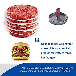 Burger Patty Paper Round 5.5 Inch Set of 500Pcs Non Stick Hamburger Paper Pad for Press Patty Parchment Sheets