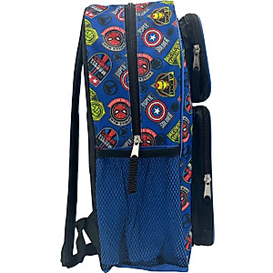 Marvel Superheroes 16" Licensed Cargo School Backpack For Boys (Avengers Black-Blue)
