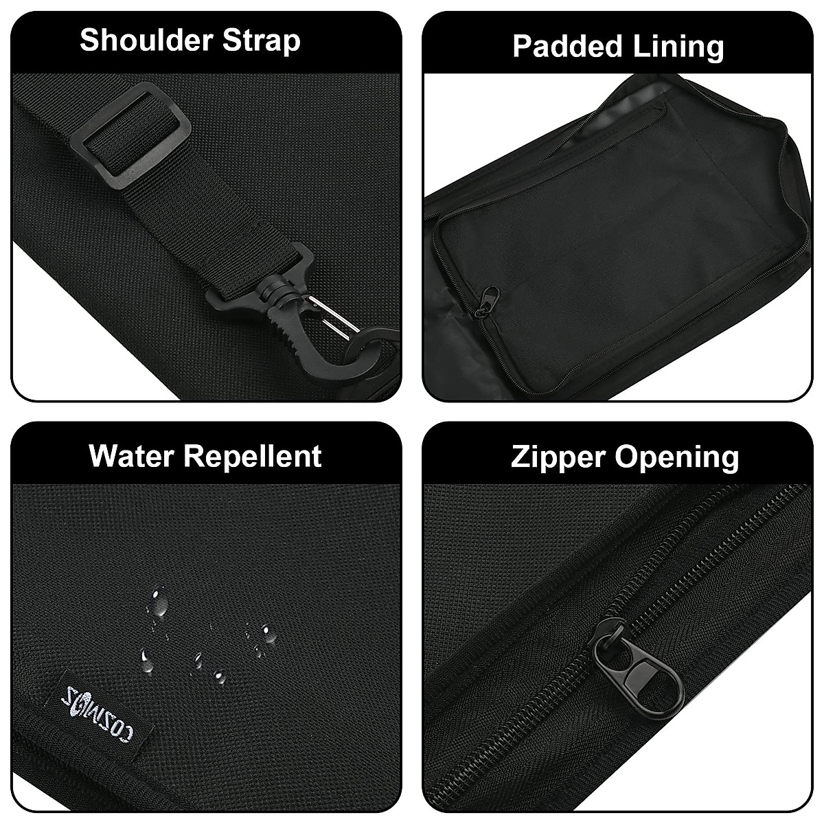 Cosmos Portable Fishing Rod Bag Foldable Fishing Pole Reel Tackle Organizer Storage Bag Fishing Rod Travel Carry Bag Rod Spinning Protective Case Cover, 53 Inches with 7 Inches Extendable Length