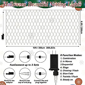 Tuanse 2 Pcs Christmas Net Lights 9.8 x 6.6 Ft 200 LED Bush Lights Outdoor Decorations Curtain Window 8 Modes String Mesh Lights for Garden Holiday Yard Party Decor (Red and Green)