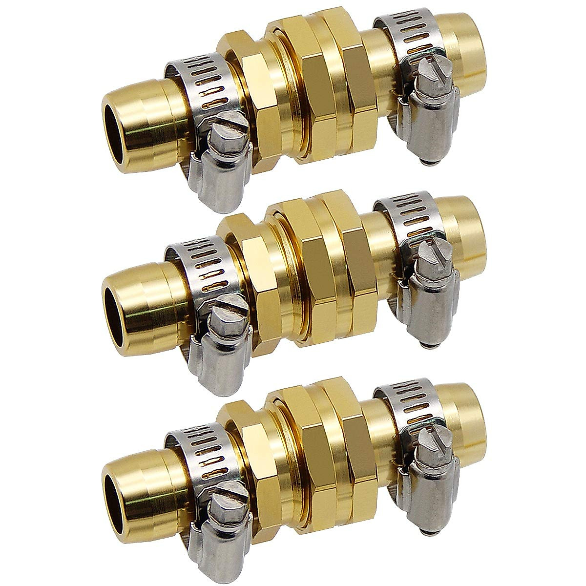 Lifynste Garden Hose Repair Connector with Clamps, Male and Female Garden Hose Fitting, 3 Set