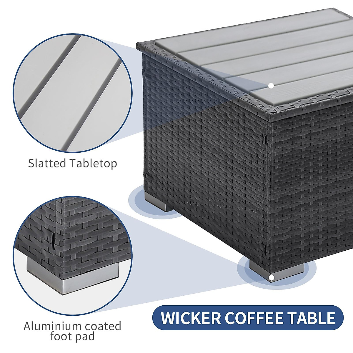 NICESOUL® 9 Pieces Outdoor Patio Sectional Furniture Sofa Set with Fire Pit Table Natural Gas Propane, 29.3'' High Back Modern Large Size PE Wicker Conversations with Fireplaces for Backyard