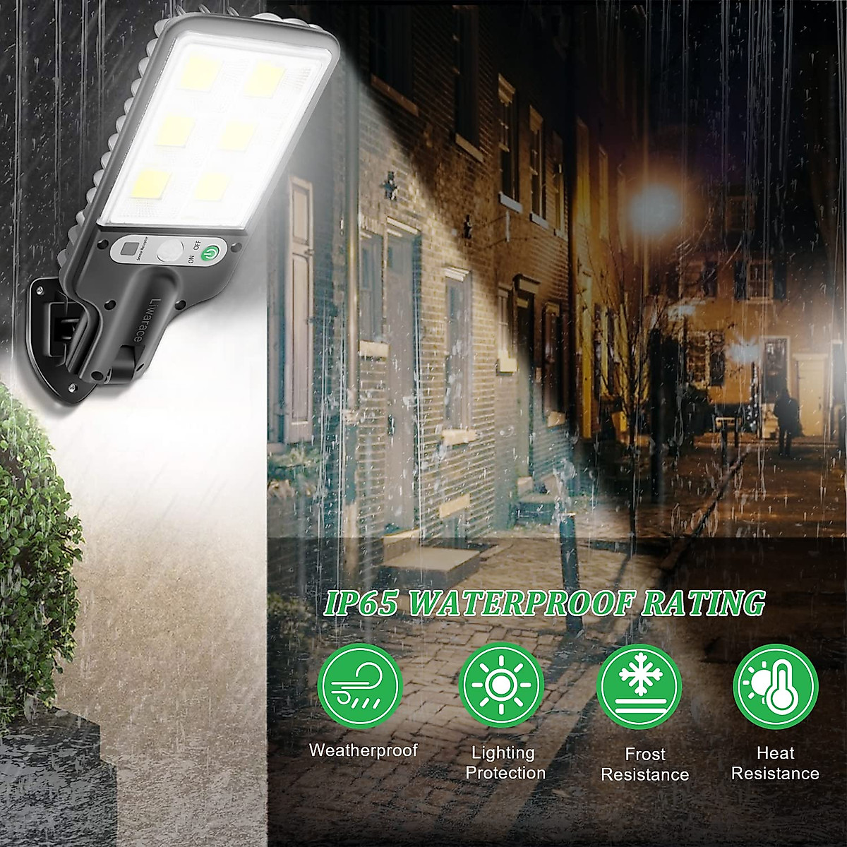 Solar Outdoor Lights - Solar Motion Lights Outdoor IP65 Waterproof with Remote Control, 72COB Outdoor Solar Lights for Yard, Driveway, Garden, Parking Lot, Garage,Pathway