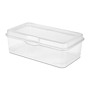 Sterilite Clear FlipTop Plastic Stacking Storage Container Tote with Latching Lid for Home Organization in Closets, Playroom, or Craft Rooms, 30 Pack