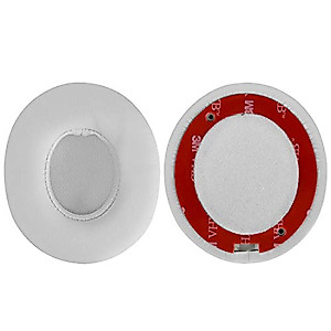 Geekria QuickFit Replacement Ear Pads for Beats Solo2.0 (B0534) On-Ear Headphones Earpads, Headset Ear Cushion Repair Parts (White)