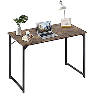 Computer Desk,39/47 inches Home Office Desk Writing Study Table Modern Simple Style PC Desk with Metal Frame (Brown, 39 inch)
