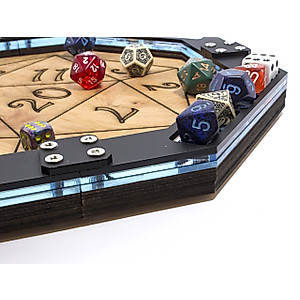 C4Labs Octagon Dice Tray~Octagon-Wood with Laser Etched D20 Design for Gaming