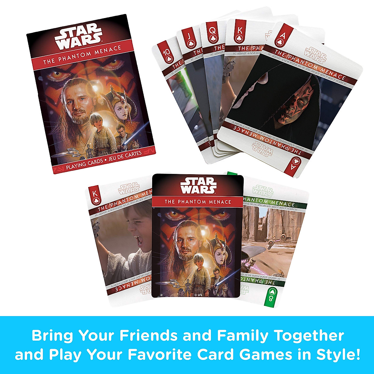 Star Wars Playing Cards - Episode 1 - The Phantom Menace Deck of Cards for Your Favorite Card Games - Officially Licensed Star Wars Merchandise and Collectibles - Poker Size with Linen Finish