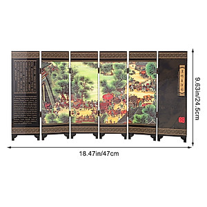 LIFKOME Decorative Screen Ornaments Ornamental Screen Model Chinese Wall Divider Folding Screen Ornament Screen Room Dividers Fold down Shelf Chinese Panel Screen Wooden China Desk