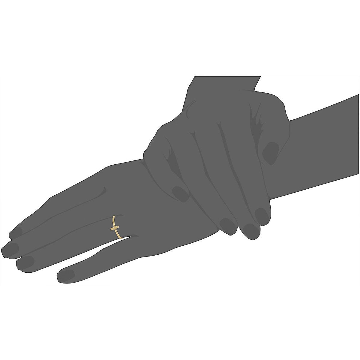 Kooljewelry 10k Yellow Gold High Polish Cross Ring (size 9)