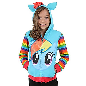 My Little Pony Little Girls Zip-up Hoodie, Rainbow Dash, Medium (5/6)