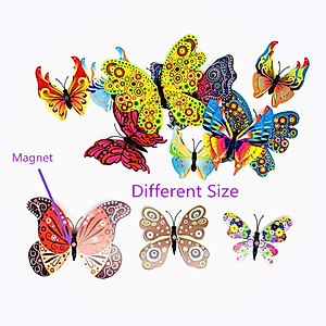 12PCS PVC 3D Butterfly Fridge Magnets Refrigerator Magnets Wall Stickers with Magnet for Wall Decor Art Decor Crafts Home Party Decoration