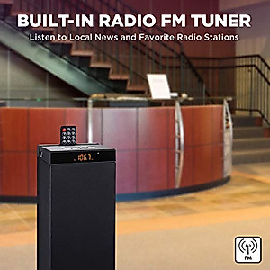 GOgroove Bluetooth Tower Speaker with Built-in Subwoofer - BlueSYNC STW Floor Standing Speaker Tower with Thumping Bass, Immersive 120W Peak Power, AUX, Flash Drive MP3, FM Radio, USB Port (Single)