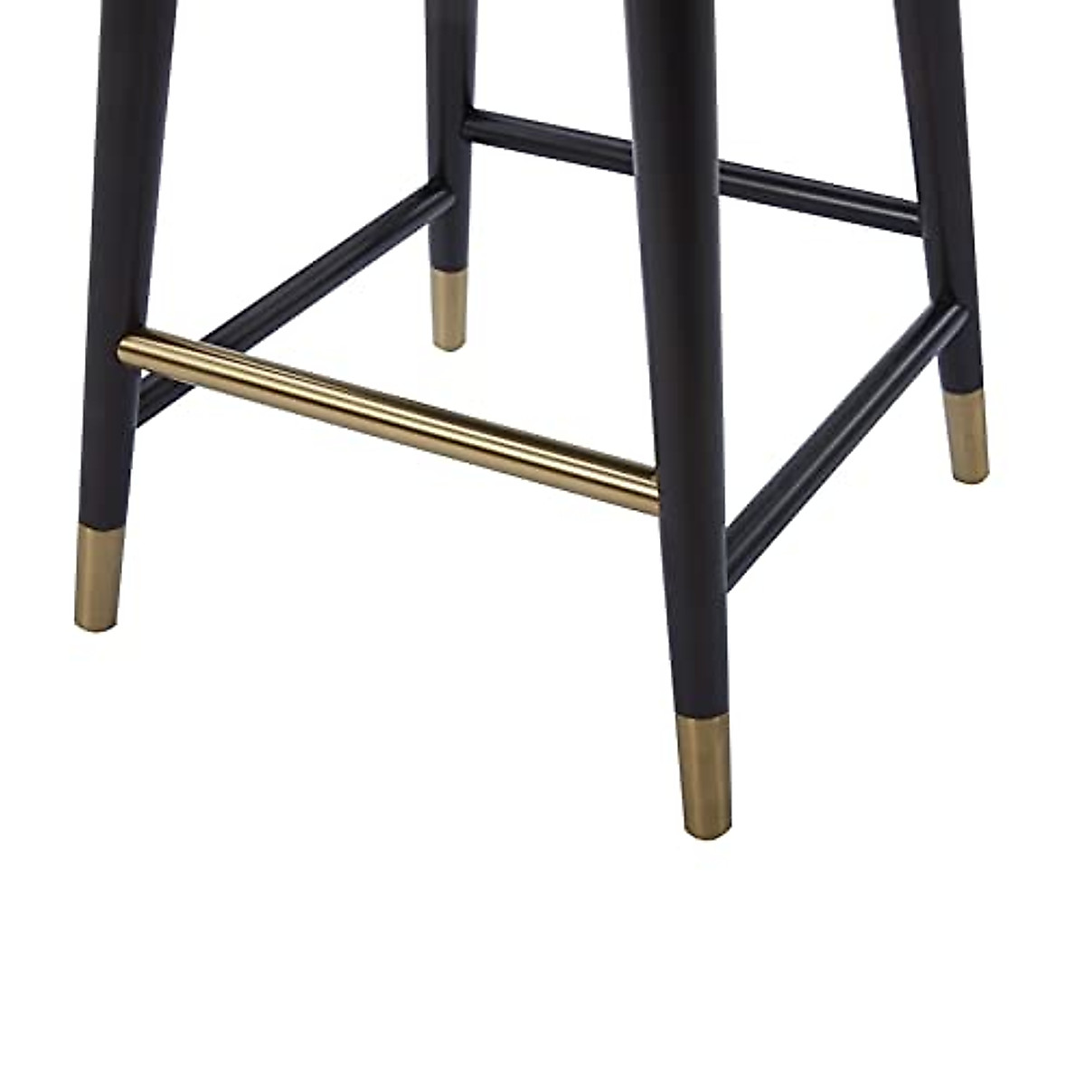 Amazon Brand - Rivet Contemporary Upholstered Counter-Height Swivel Bar Stool with Wood Legs, 37"H, Blue Velvet