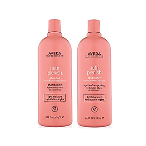 Aveda Nutriplenish Light Moisture Shampoo and Conditioner 33.8 oz Liter Duo