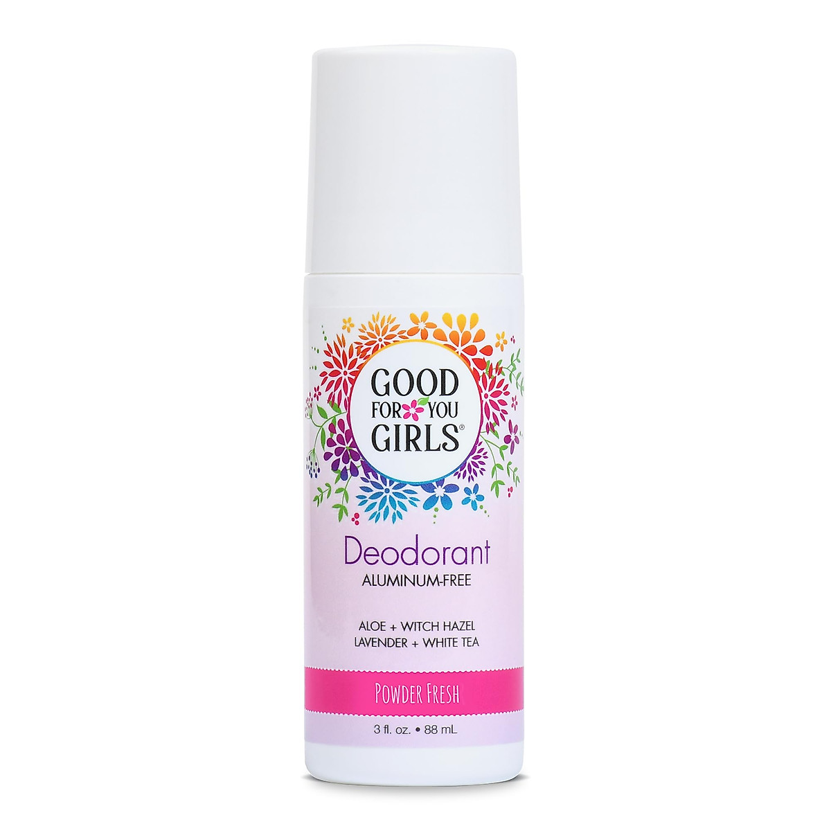 Good for You Girls Aluminum-Free, Natural Deodorant for Kids, Preteens, Teens, Safe & Effective Odor Protection, Clear Roll-On, Vegan, Natural Fragrance | Soft Powder, 3 oz (Pack of 1)