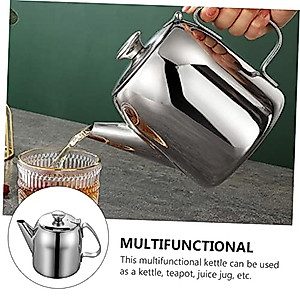 NOLITOY 1pc ounce teapot coffee pot for camping metal stock tank stainless steel water jug vinegar serving bottle bacon grease container stovetop kettles Heating Teakettle Strainer Kettle