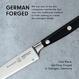 Messermeister Meridian Elite 4” Spear Point Paring Knife - Fine German Steel Alloy Blade - Rust Resistant & Easy to Maintain