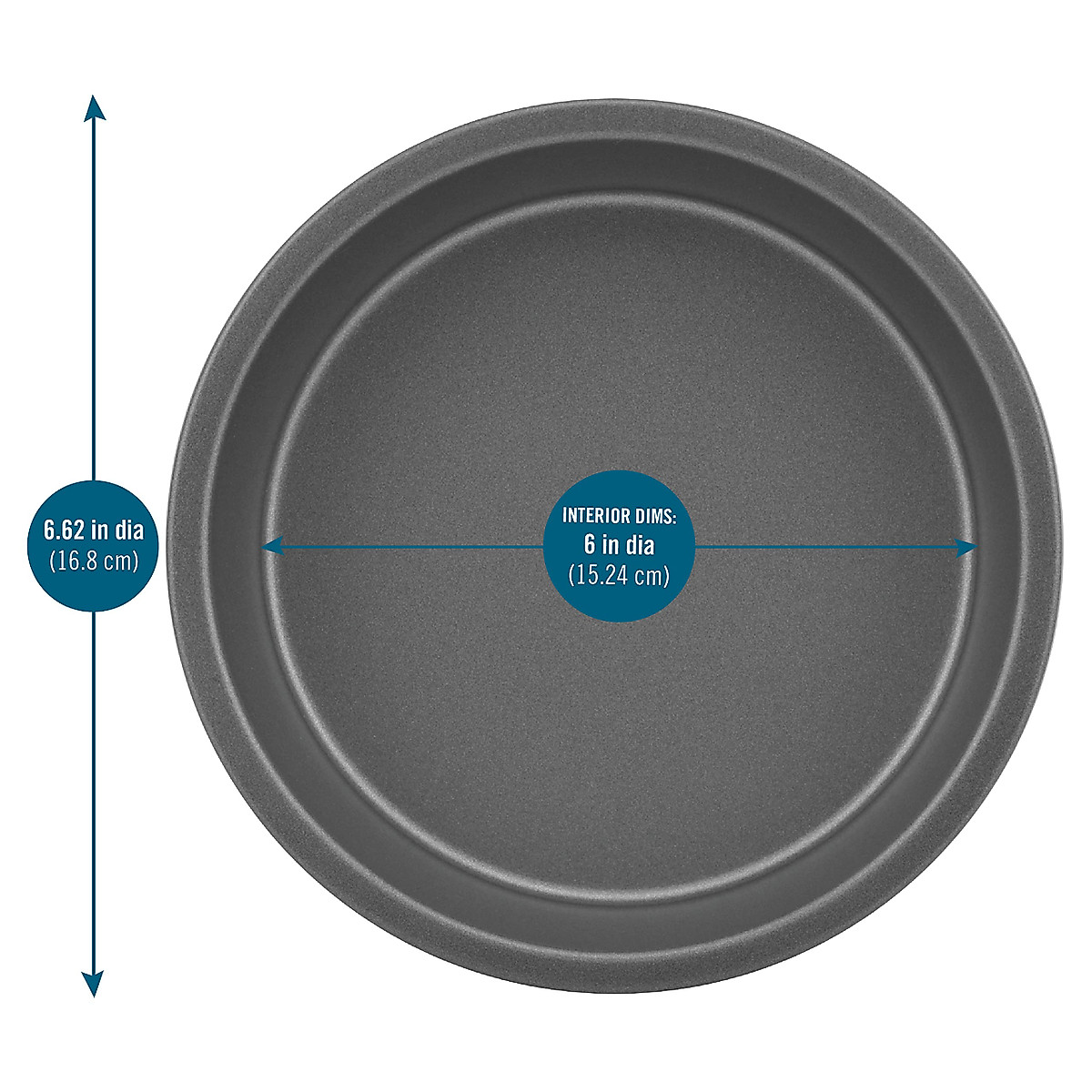 G & S Metal Products Company Baking with G&S 6-inch Nonstick Round Cake Pan, Set of 4, Gray