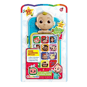 CoComelon JJ’s First Learning Toy Phone for Kids, Lights, Sounds, Music, Letters, Numbers, Colors, Shapes, and Weather, Kids Toys for Ages 18 Month by Just Play