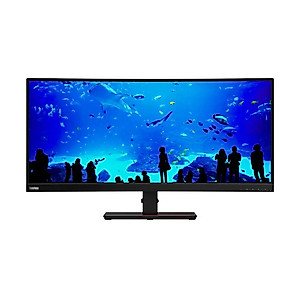 Lenovo ThinkVision T34w-20 34" WQHD Curved Screen WLED LCD Monitor - Raven Black - 3440 x 1440 - HDMI - DisplayPort - USB Hub - USB Type-C