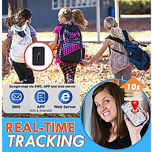 Zeerkeer Mini GPS Tracker for Vehicles Hidden Magnetic Mini GPS Locator Real-time Anti-Theft Micro GPS Tracking Device with App for Cars, Kids, Elderly, Wallet, Luggage