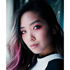 Ofeiyaa 38Pcs Stainless Steel Nose Rings Geometric Nose Studs Septum Ring Hoop Cartilage Stud Nose L & I Shape Body Piercing Jewelry for Women Silver Rose Gold Tone (A2:38pcs,S Silver Stone)