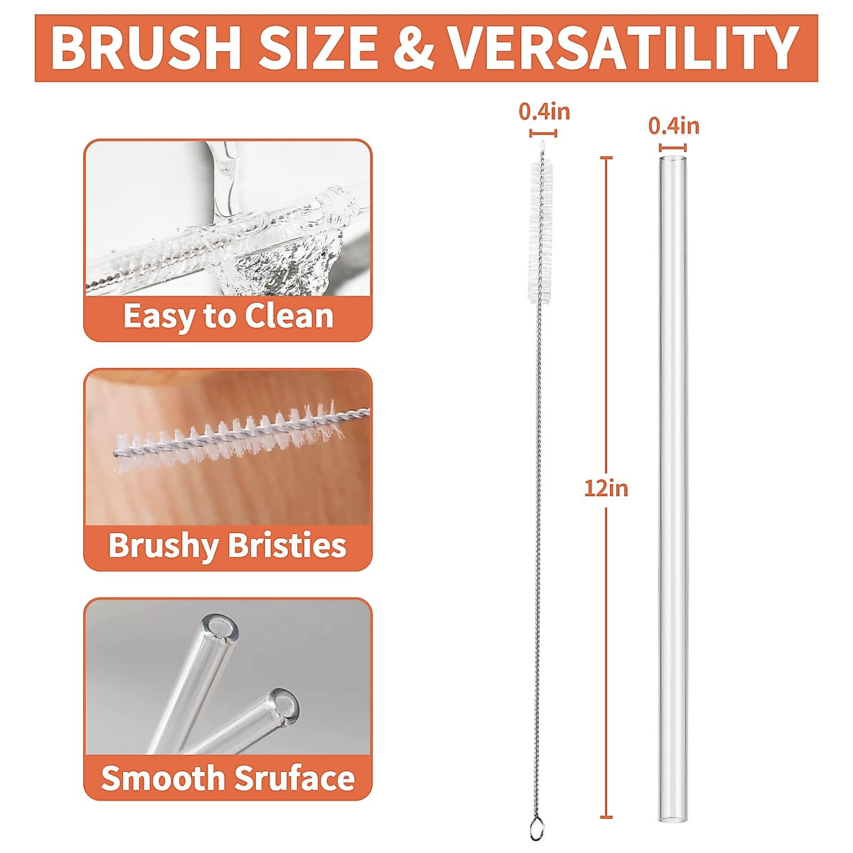 KEUYE 64oz Straw Compatible With Stanley, Extra Long Quencher 64 oz Straw,Cleaning Brush And Iceflow Flip Straw Tumbler 64 oz Compatible With Stanley Accessories,Resuable Ice Flow Flip Straw 64 oz