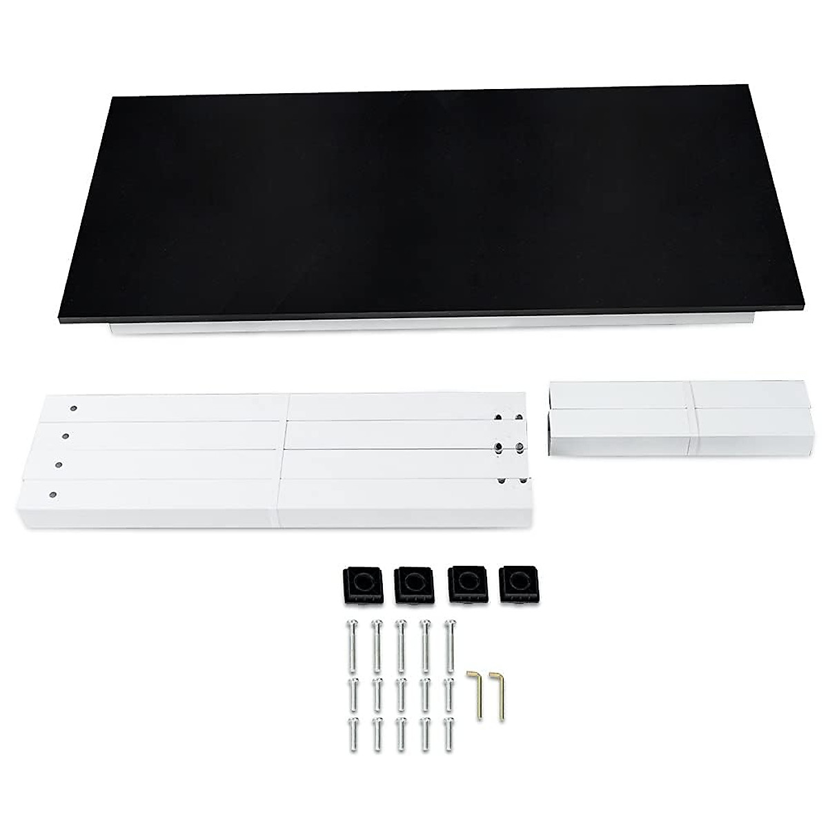 G-PLUS Computer Desk,Sturdy Small Home Office Writing Table,Black & White Modern Style Simple Gaming Study Table