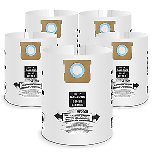 5 Pack Vacuum Bags Replacement for Shop Vac Bags 10-14 Gallon Type F 90662 9066200 9066233 and Type I 90672 9067200 9067233, PETOX High-Efficiency Disposable Vaccum Collection Filter Bags