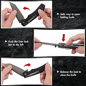 Swiss+Tech Folding Pocket Knife, Tactical Knife with 3.75" Tanto Blade, Pocket Clip, Glass Breaker, Seatbelt Cutter, Fit for Hunting Camping Survival, EDC, Self Defense, Perfect for Men & Women