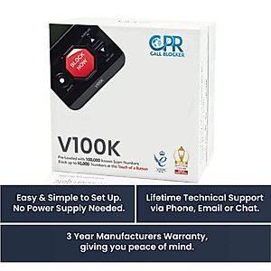 CPR V100K Spam Call Blocker for Landline Phones – Stop All Unwanted Calls at a Touch of a Button - Scam Call Blocker for Home Phones