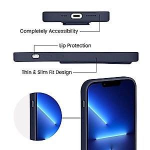 LAUDTEC iPhone 13 Mini Case with Kickstand, Vertical/Horizontal Stand Hand Strap Kickstand | Microfiber Linner | Liquid Silicone Full Body Protective Stand Case for iPhone 13 Mini 5.4'' Black