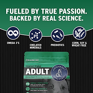 Annamaet Original Adult Formula Dry Dog Food, 23% Protein (Chicken & Brown Rice), 12-lb Bag