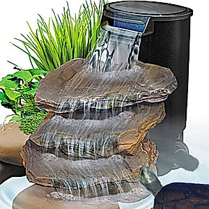 Aquarium Turtle Filter Waterfall Flow Water Clean Pump Bio-Filtration for Reptiles Tank Low Level Waterfall Filter for Small Fish Tank Turtle Tank Shrimp Amphibian Frog Crab (600L/H Aquarium Filter)